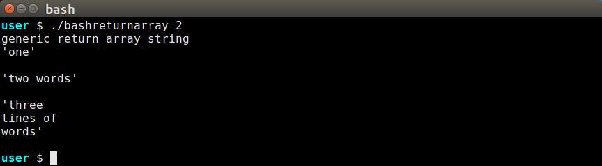 Returning BASH Arrays Yaddemo